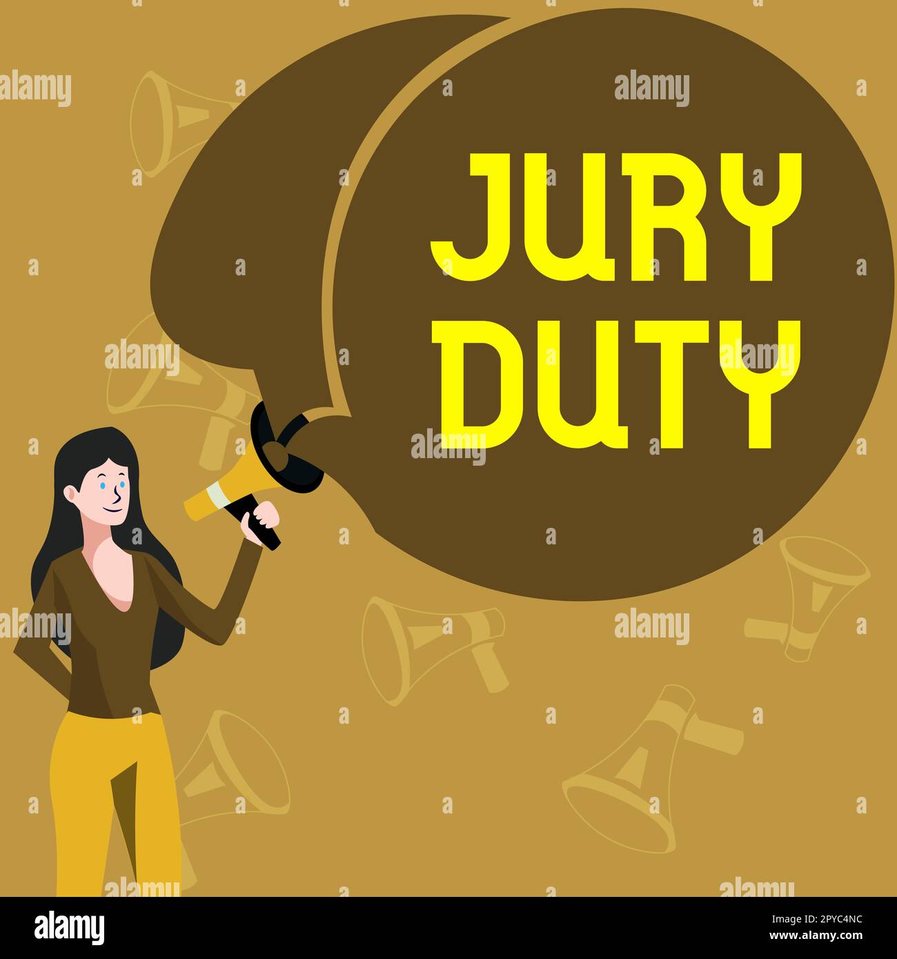 Conceptual display Jury Duty. Word Written on obligation or a period of ...