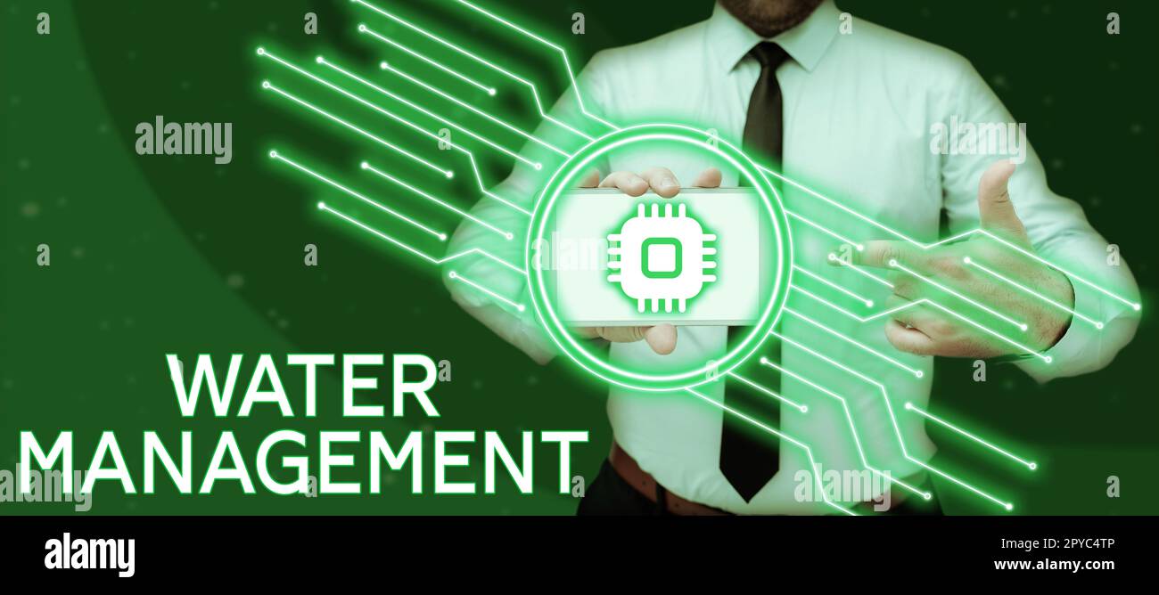 Writing displaying text Water Management. Word for optimum use of water ...