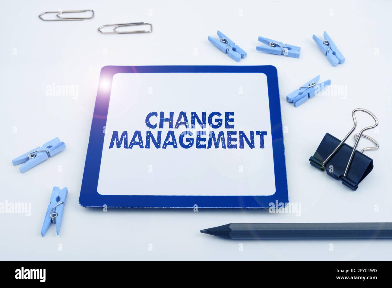 Text caption presenting Change Management. Business overview ...