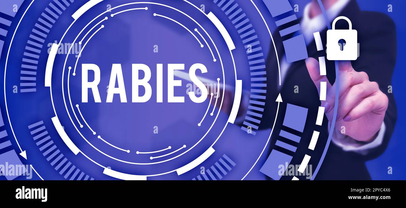 Inspiration showing sign Rabies. Concept meaning Fatal viral disease of ...