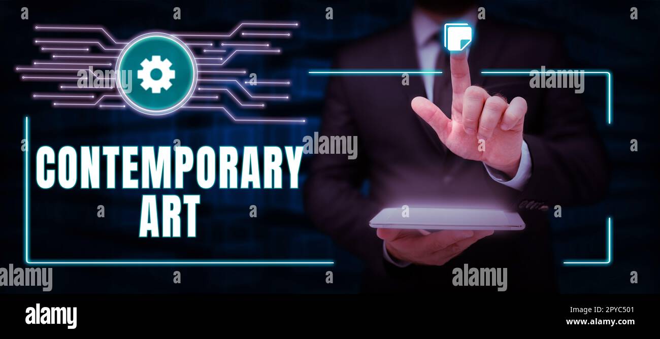 Inspiration showing sign Contemporary Art. Business overview made today ...