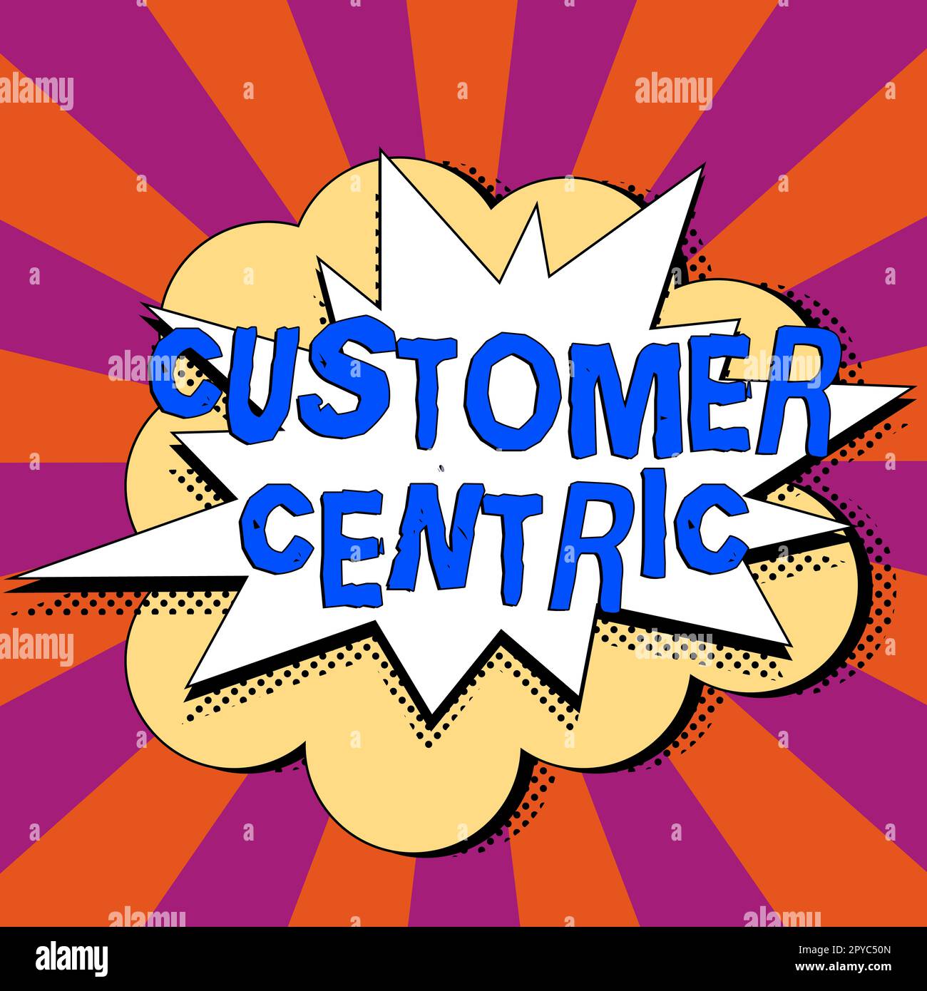 Text showing inspiration Customer Centric. Business showcase process of ...