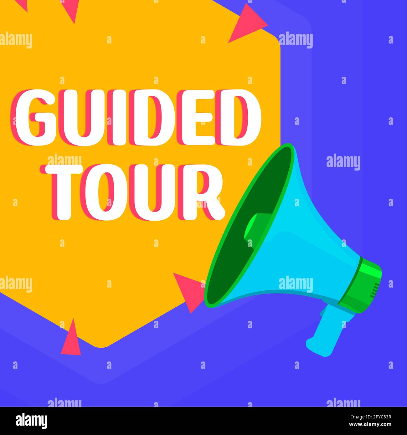 Sign displaying Guided Tour. Word Written on advice or information ...