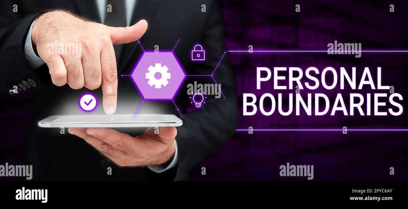 Conceptual display Personal Boundaries. Concept meaning something that ...