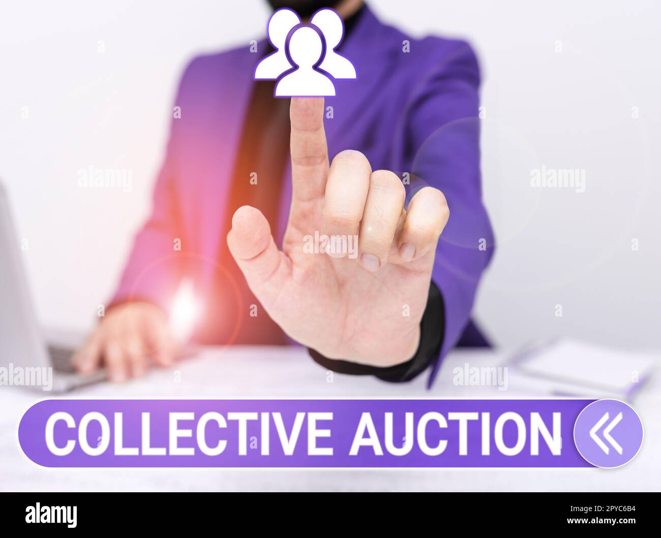 Hand writing sign Collective Auction. Word for Gathering and measuring ...