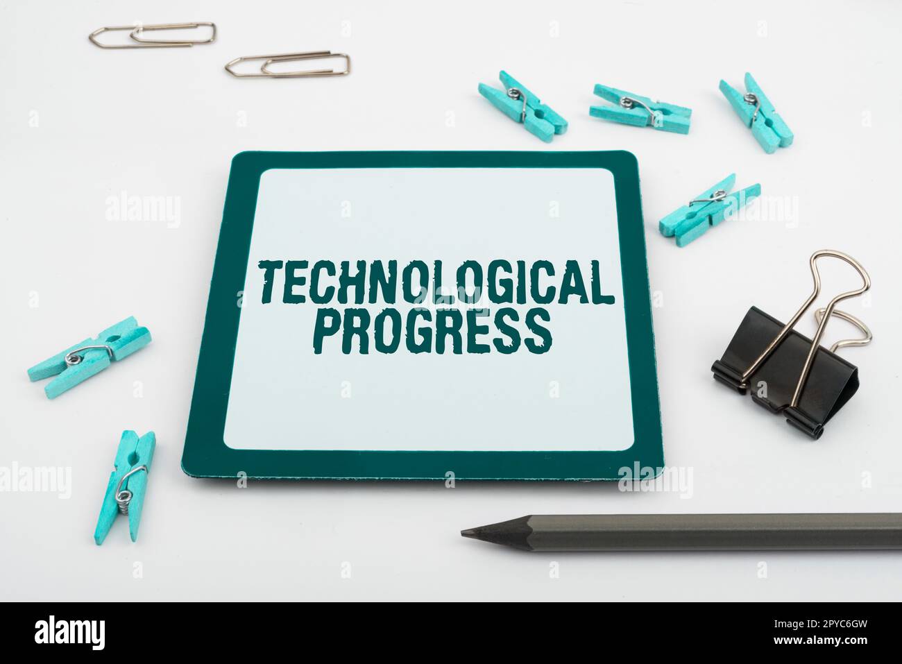 Hand writing sign Technological Progress. Conceptual photo overall ...