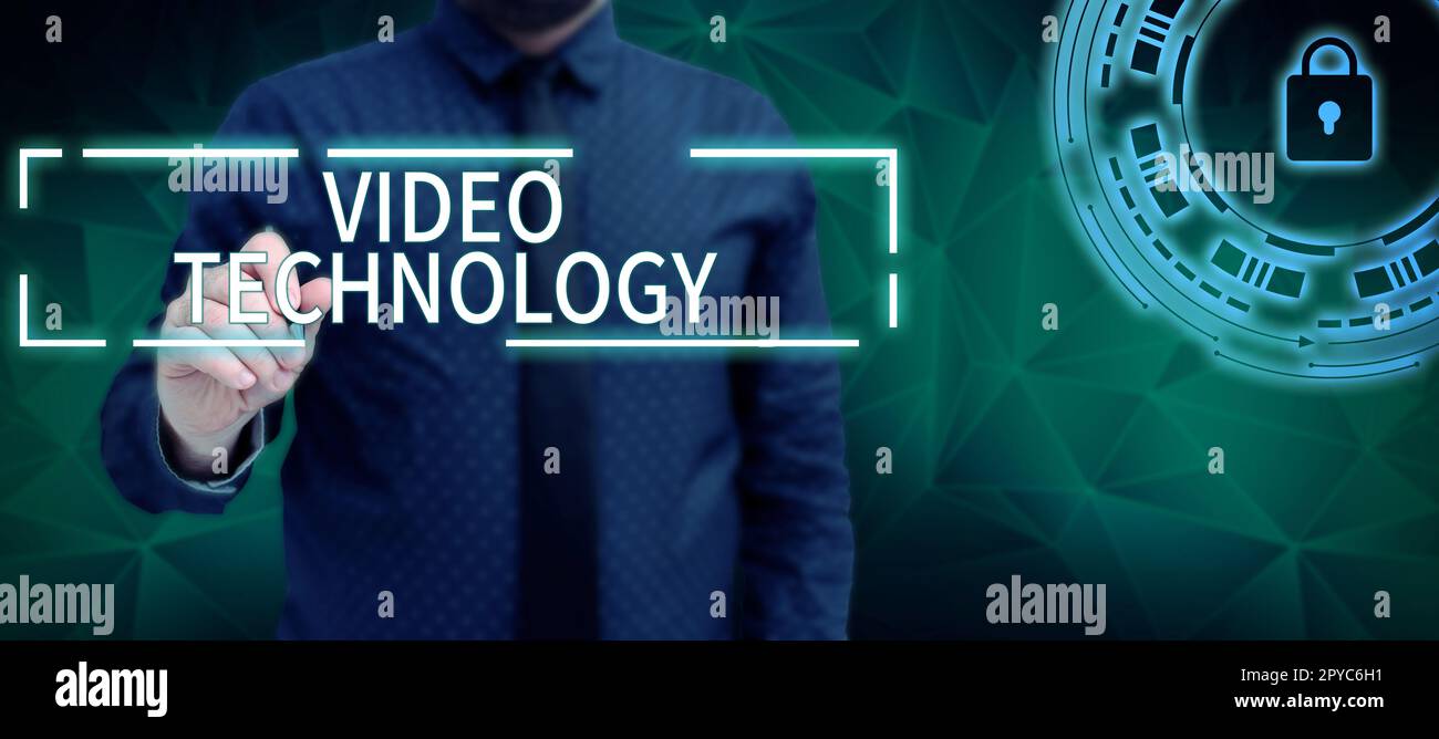 Conceptual caption Video Technology. Business idea recording and ...