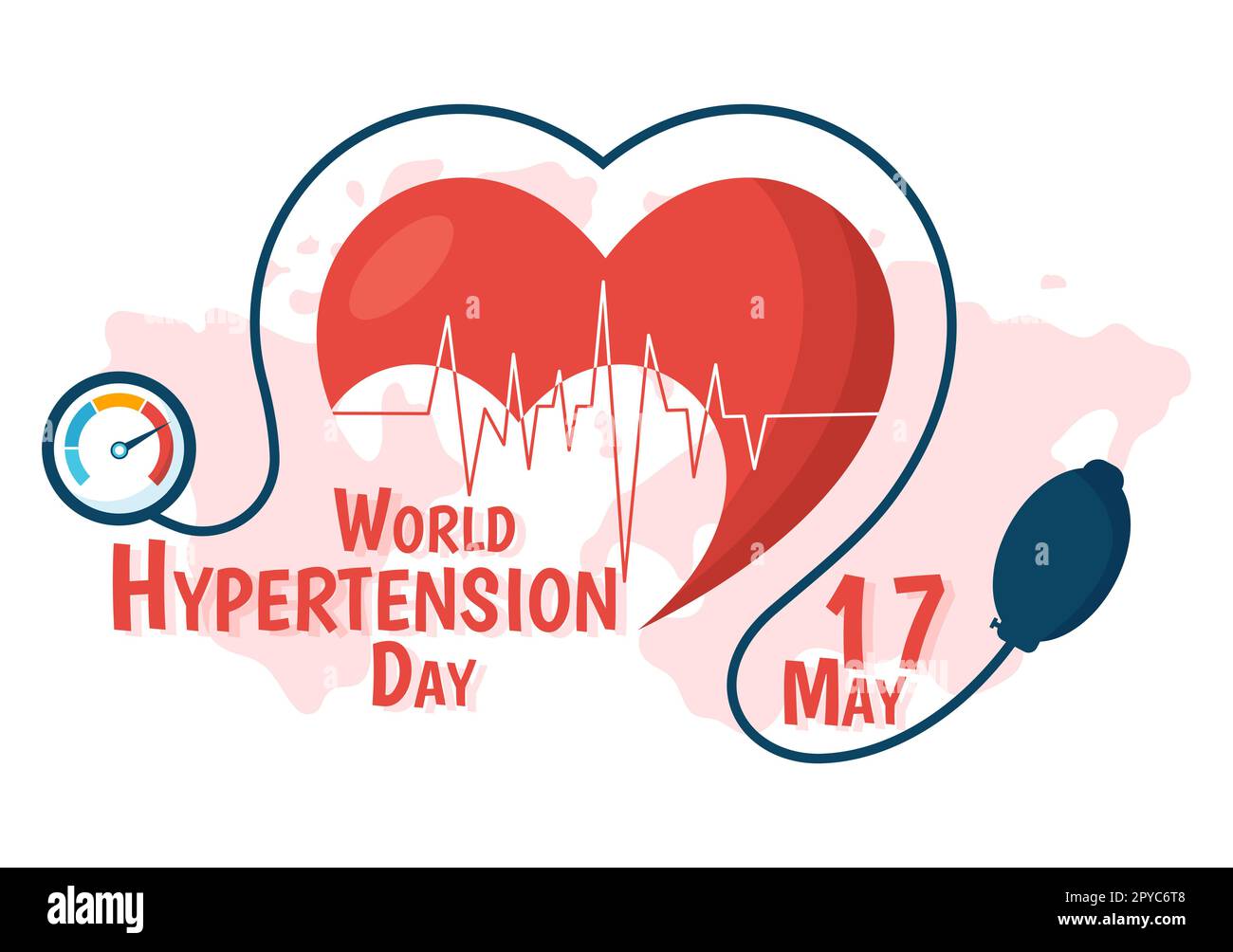 World Hypertension Day on May 17th Illustration with High Blood ...