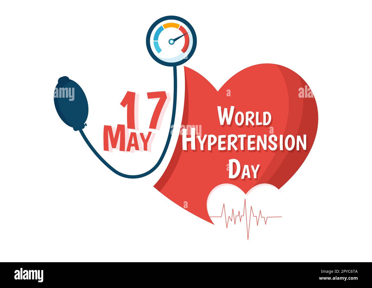 World Hypertension Day on May 17th Illustration with High Blood ...