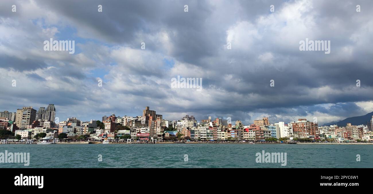 Beautiful sunset over the Danshui River, Bali, Taiwan Stock Photo - Alamy
