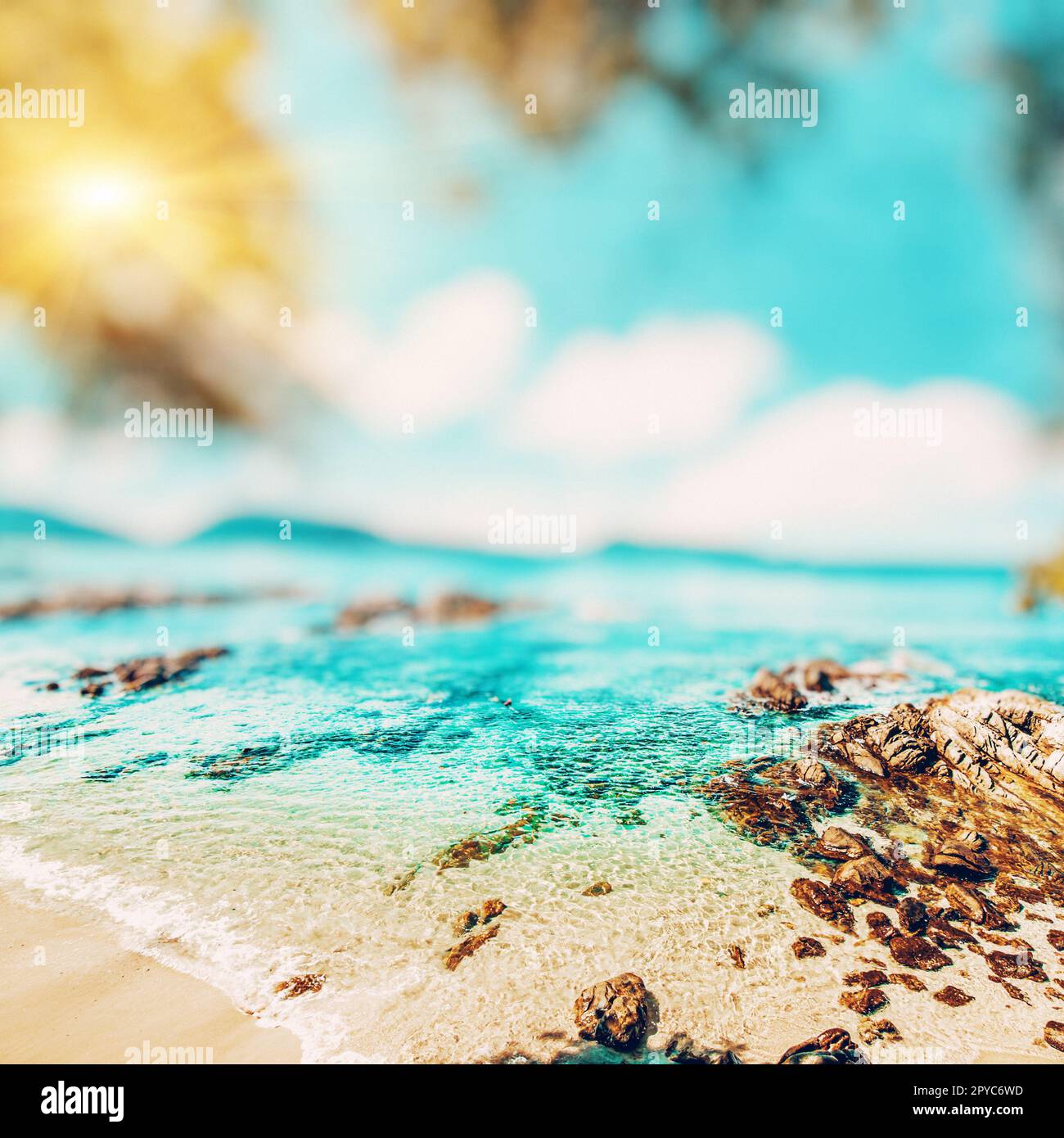 Tropical lost beach summer background Stock Photo - Alamy