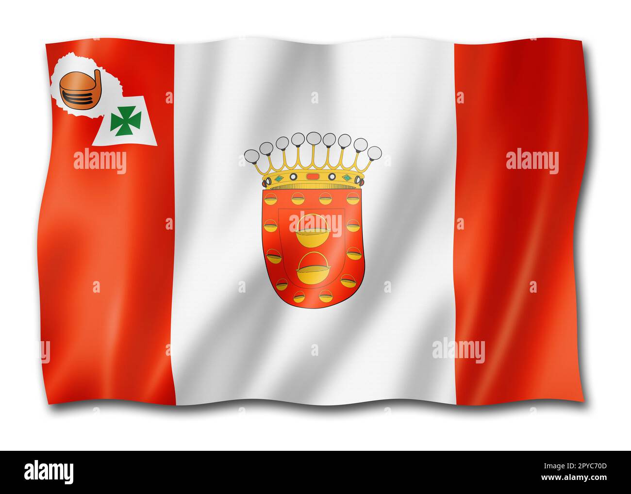 La Gomera, Canary islands flag, Spain waving banner collection. 3D ...