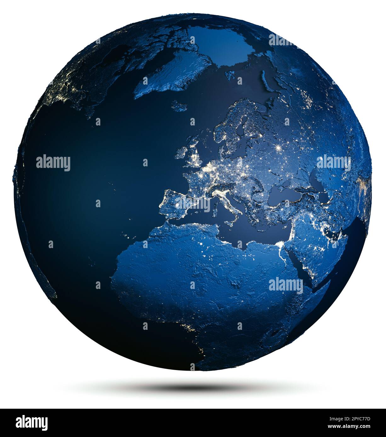 Planet Earth white isolated. Elements of this image furnished by NASA ...