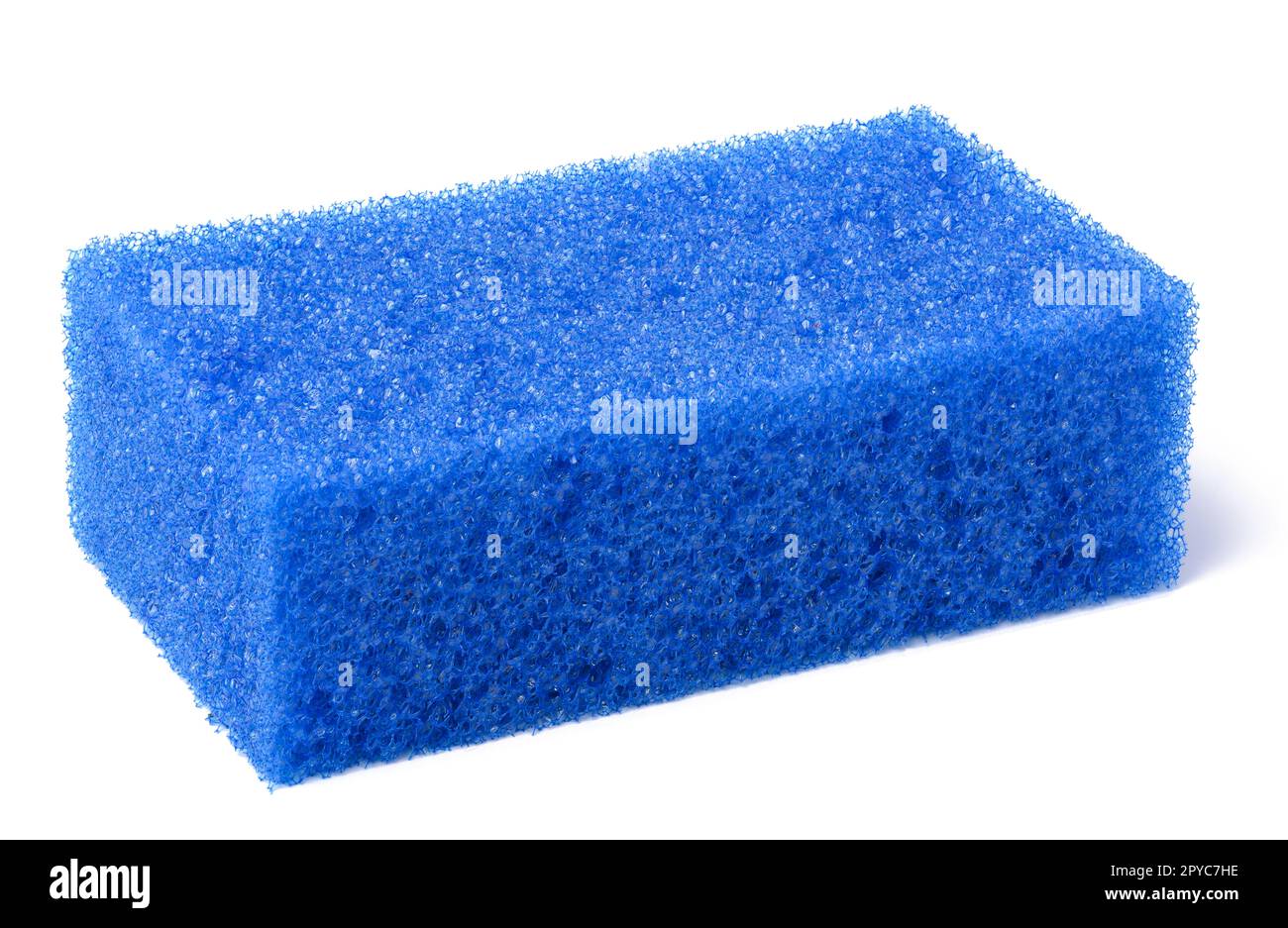 A blue rectangular sponge on a white isolated background Stock Photo ...