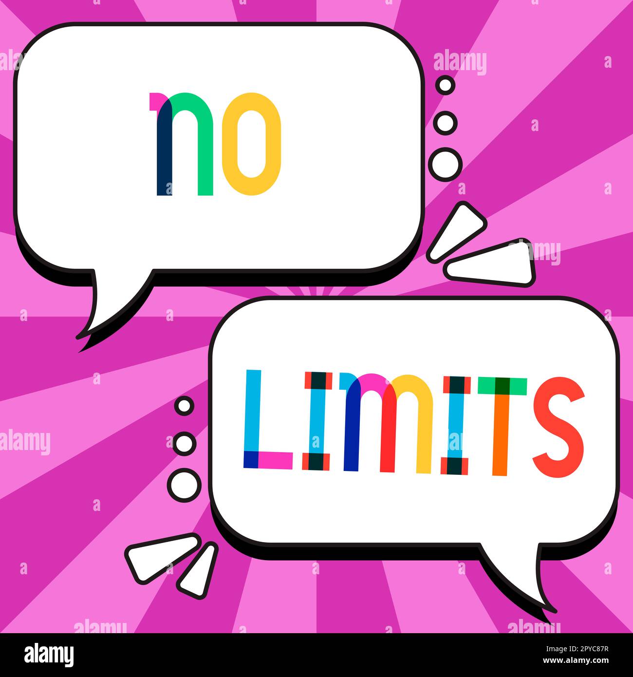 Text caption presenting No Limits. Conceptual photo to do whatever you ...