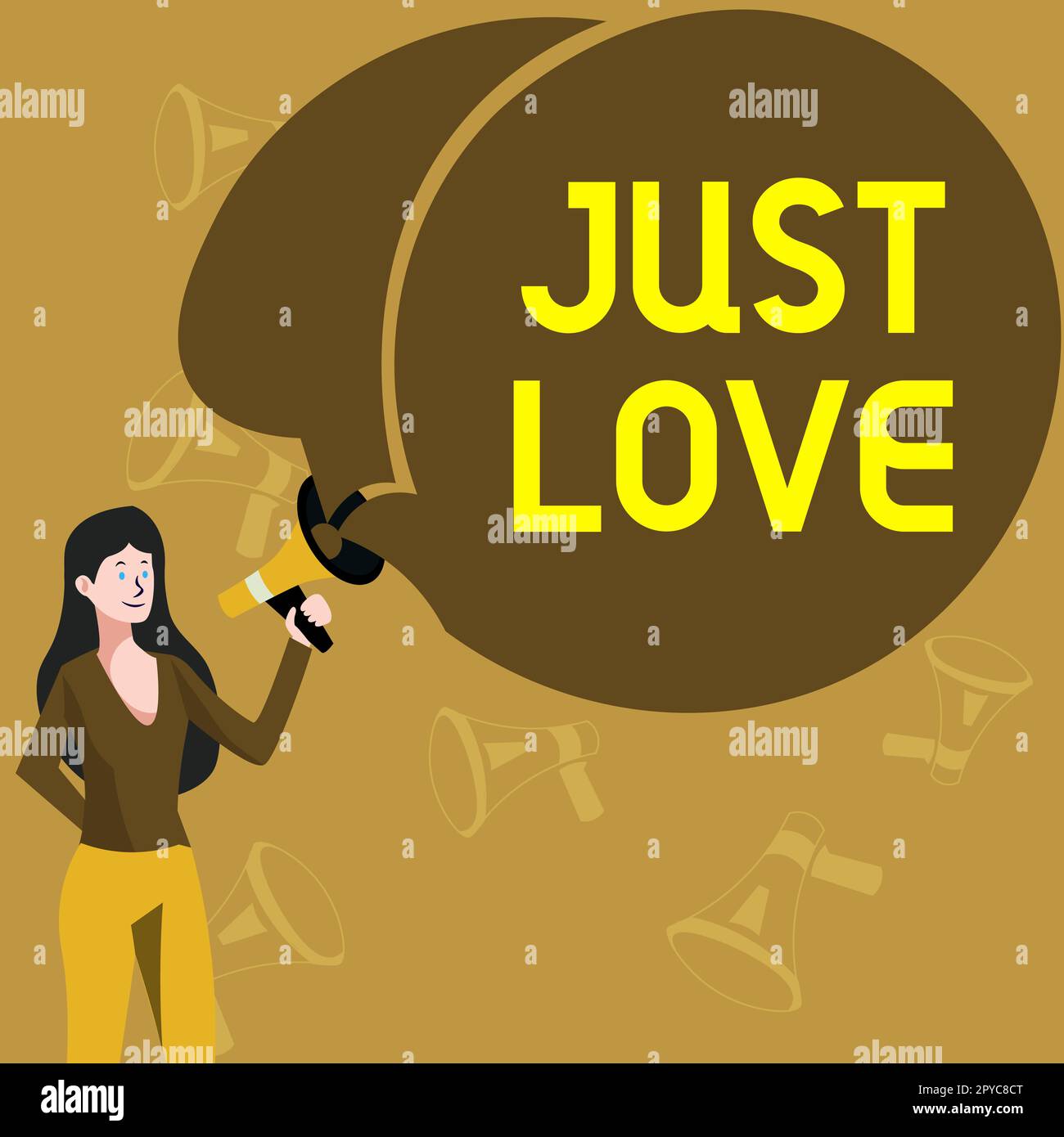 Hand writing sign Just Love. Word for being interested physically in ...