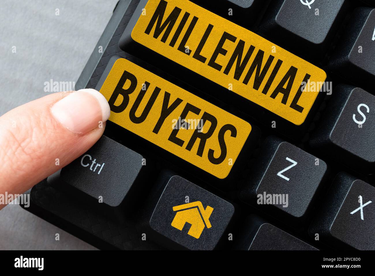 Millennial showing hi-res stock photography and images - Alamy