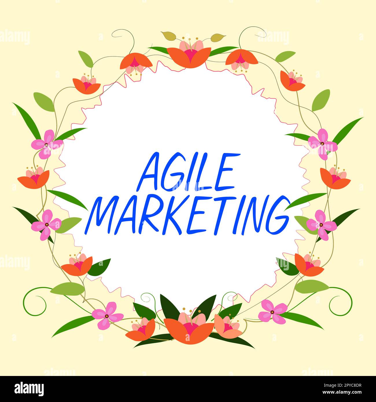 Conceptual display Agile Marketing. Business overview focusing team ...