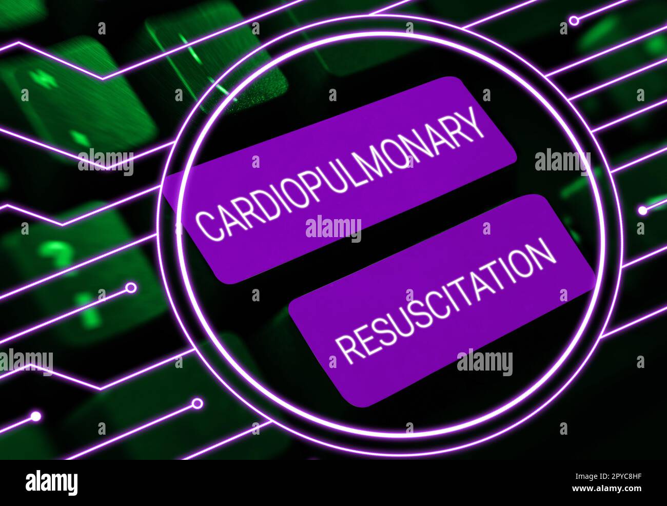 Text sign showing Cardiopulmonary Resuscitation. Word for repeated ...