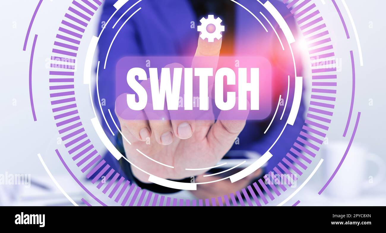 Hand writing sign Switch. Business approach device for making and ...