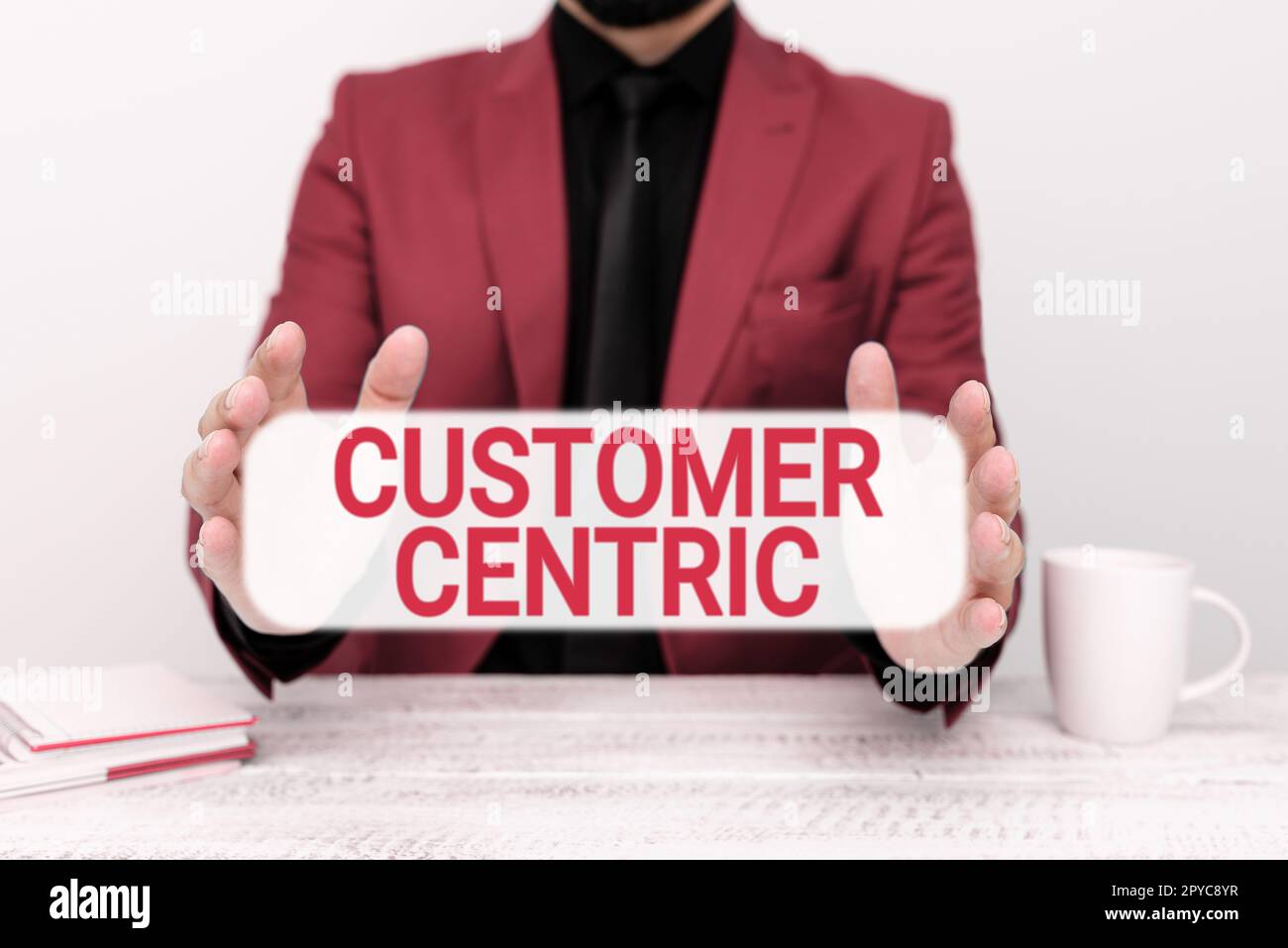 Conceptual display Customer Centric. Business showcase process of ...
