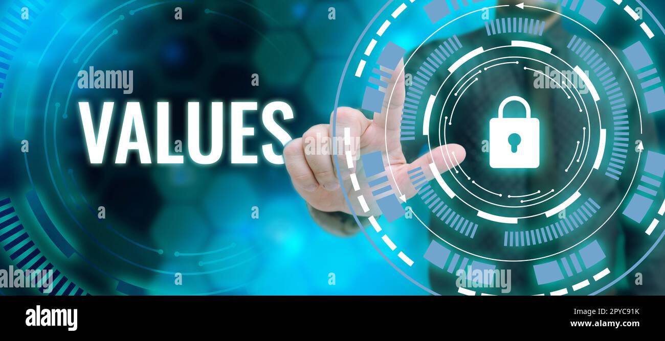 Text sign showing Values. Business approach regard that something is ...
