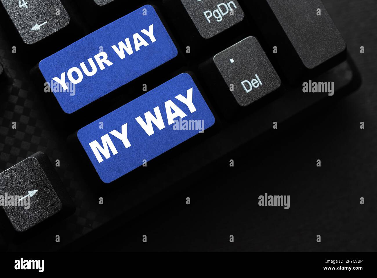 Hand writing sign Your Way My Way. Business idea choosing or planning ...