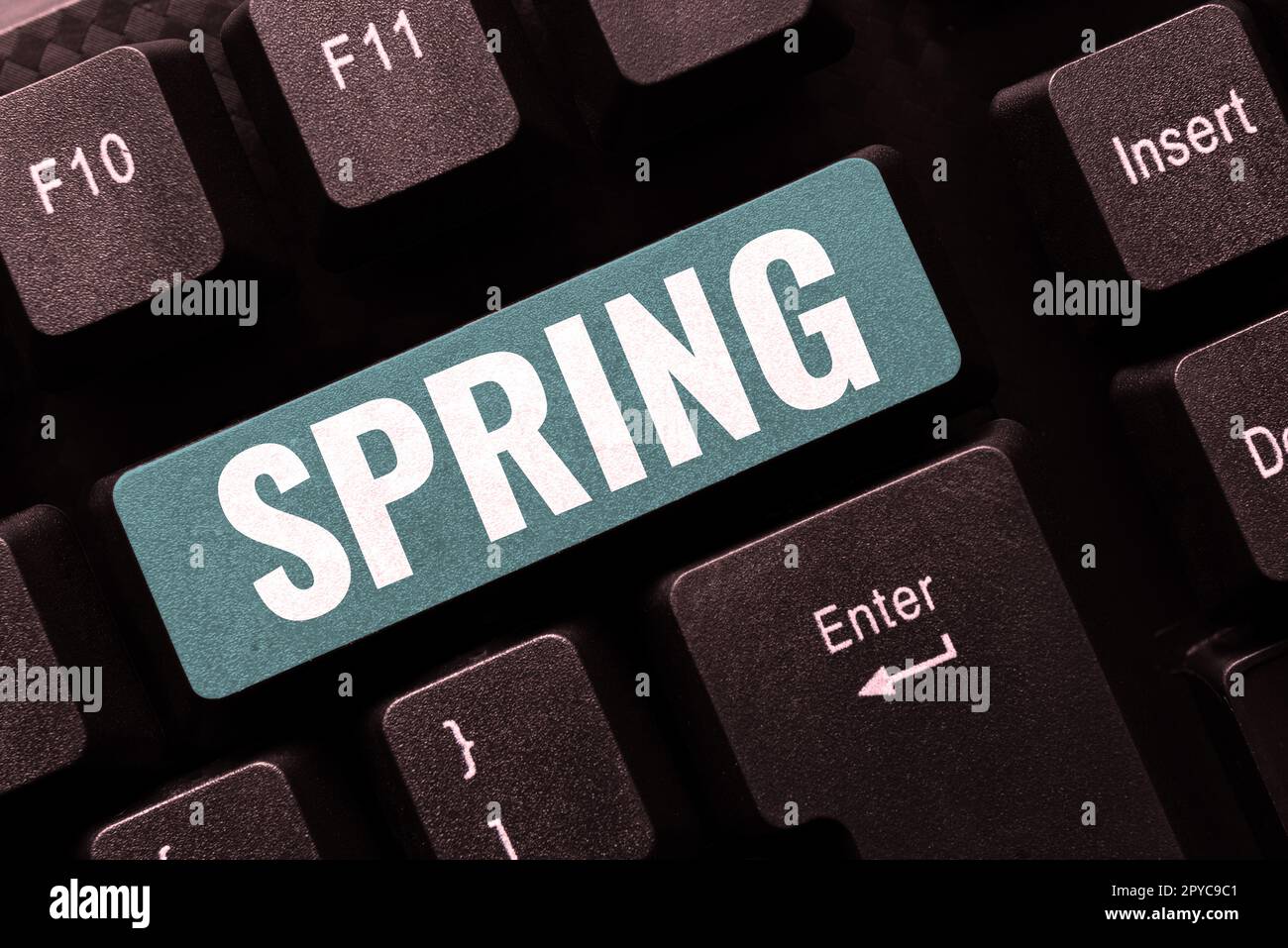 Sign displaying Spring. Word Written on the season after winter in ...