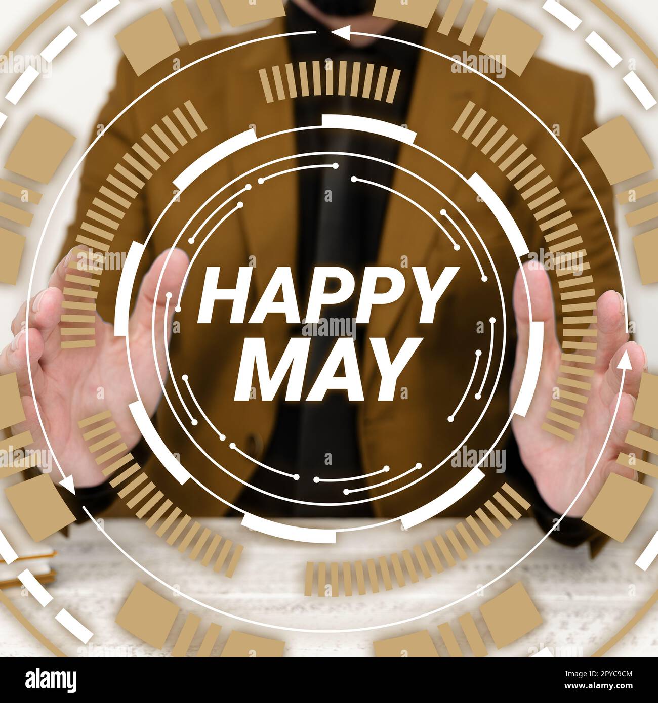 Text showing inspiration Happy May. Concept meaning Happy new month ...