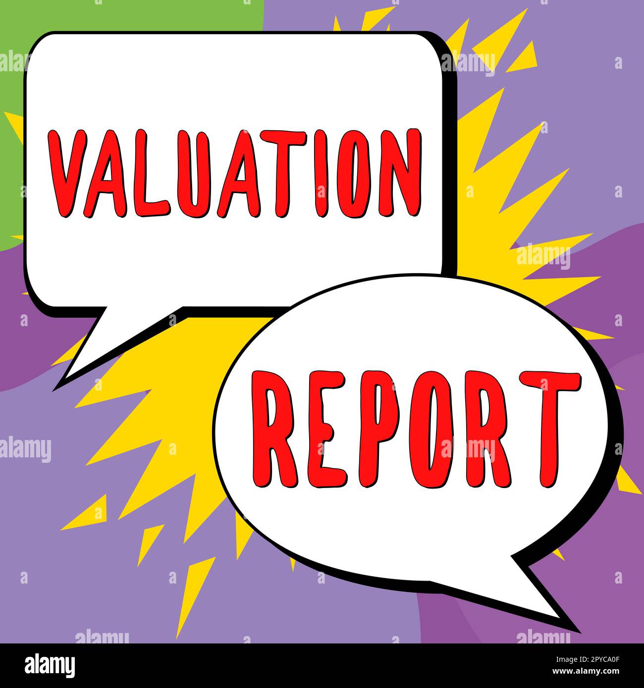 Text showing inspiration Valuation Report. Word for process of ...
