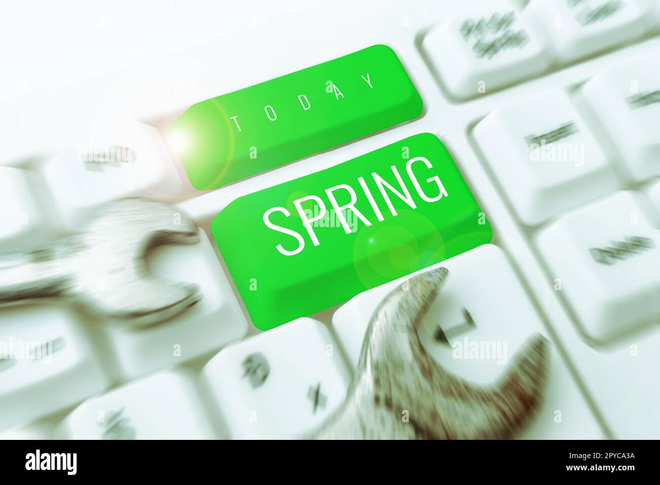Handwriting text Spring. Word Written on the season after winter in ...