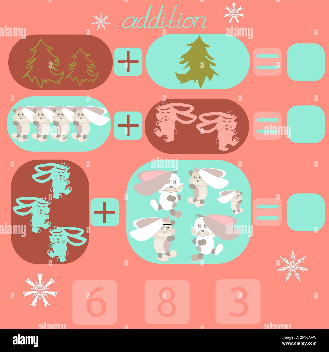 count the rabbits in the picture and put the right number in the rebus ...