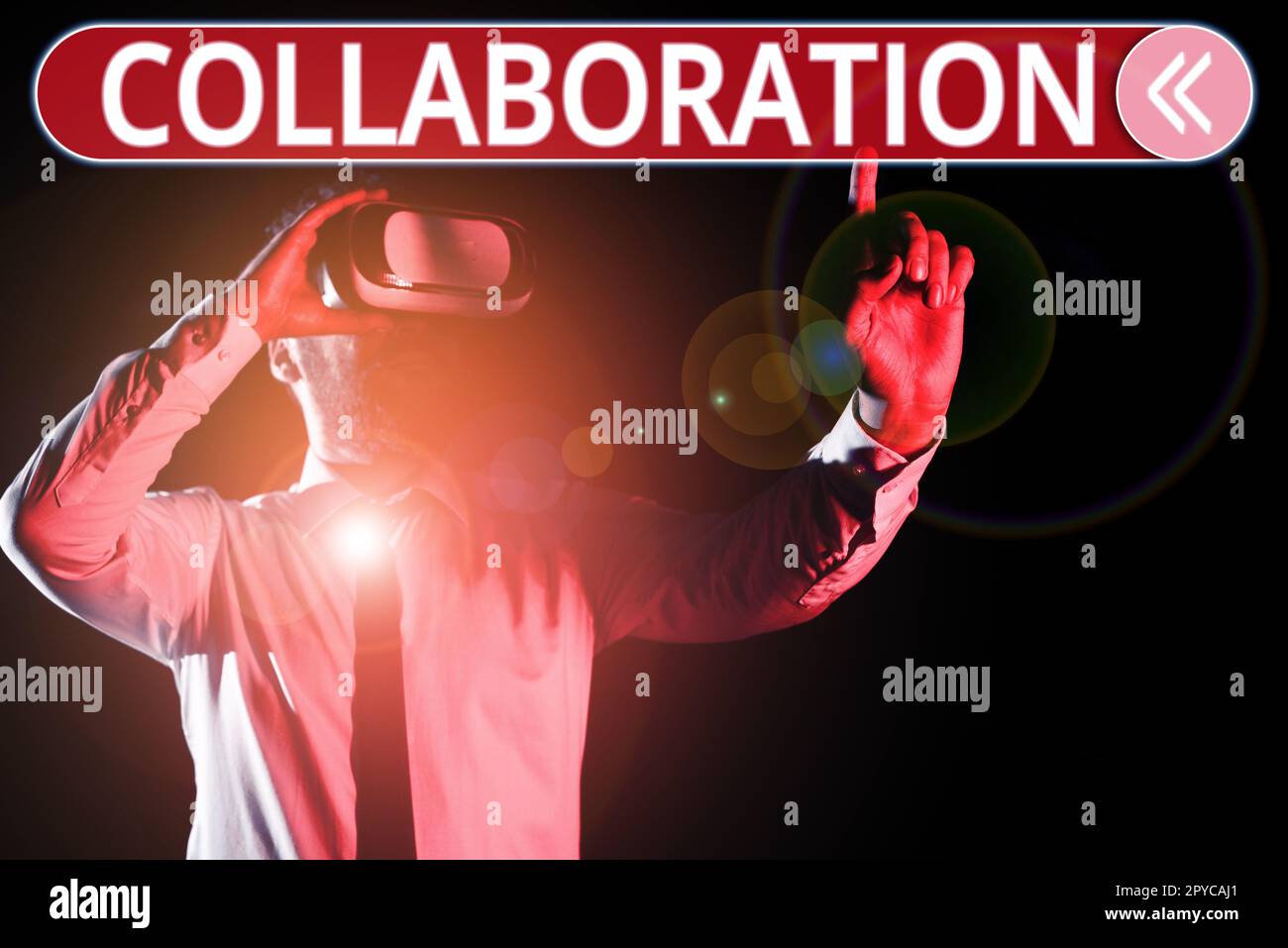 Conceptual caption Collaboration. Business concept Action of working ...