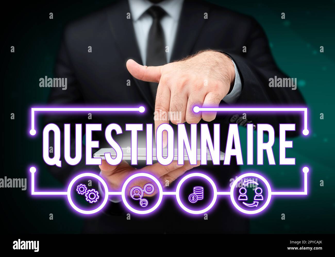 Hand writing sign Questionnaire. Business approach Set of enquires ...