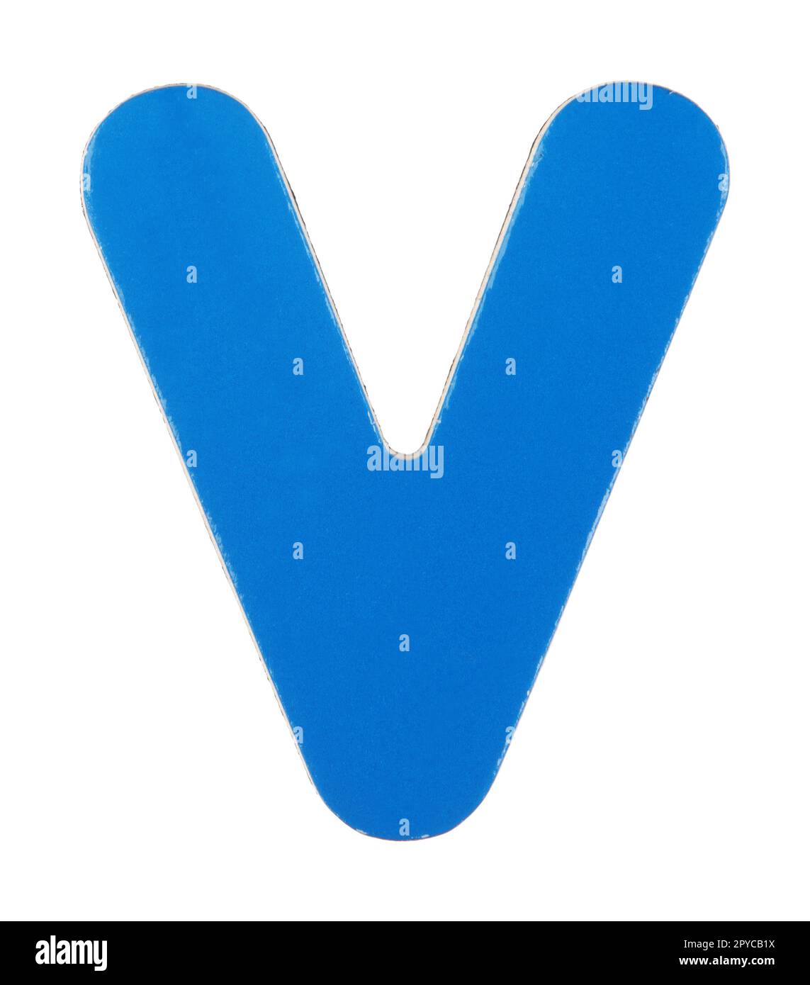 Upper case V magnetic letter on white with clipping path Stock Photo ...