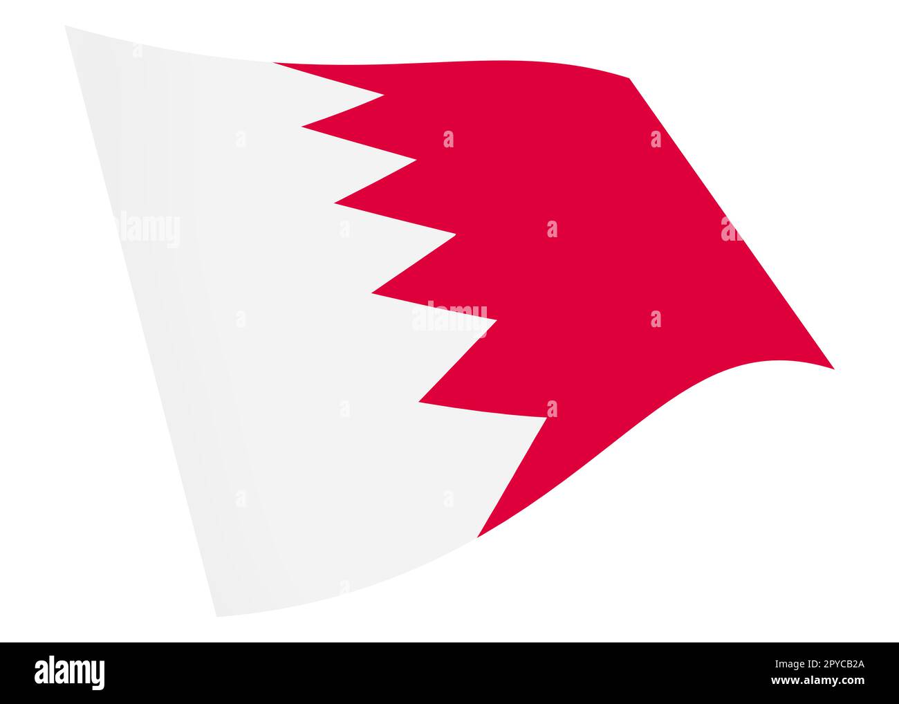 A Bahrain waving flag 3d illustration isolated on white with clipping ...
