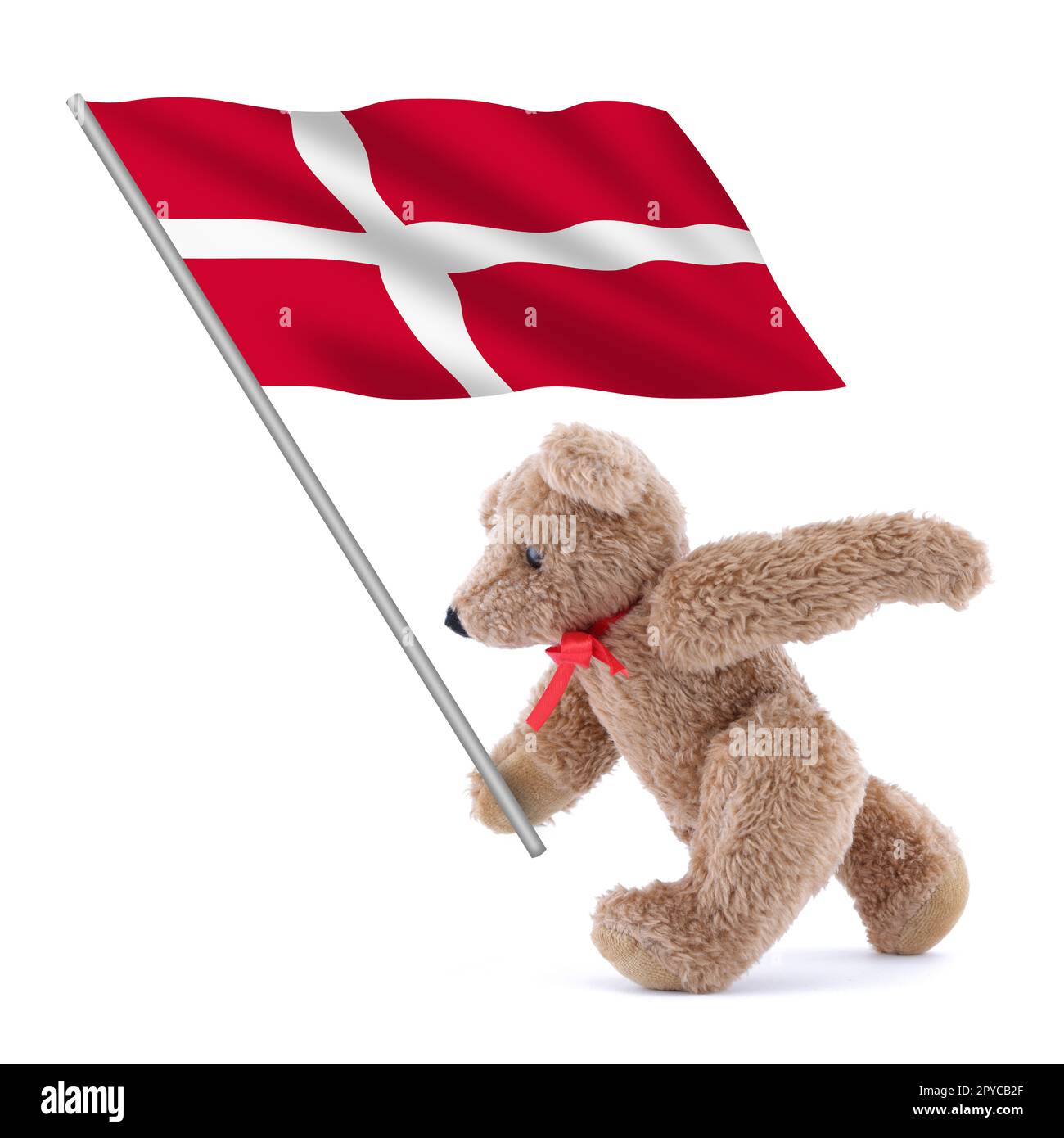 Denmark flag being carried by a cute teddy bear Stock Photo - Alamy