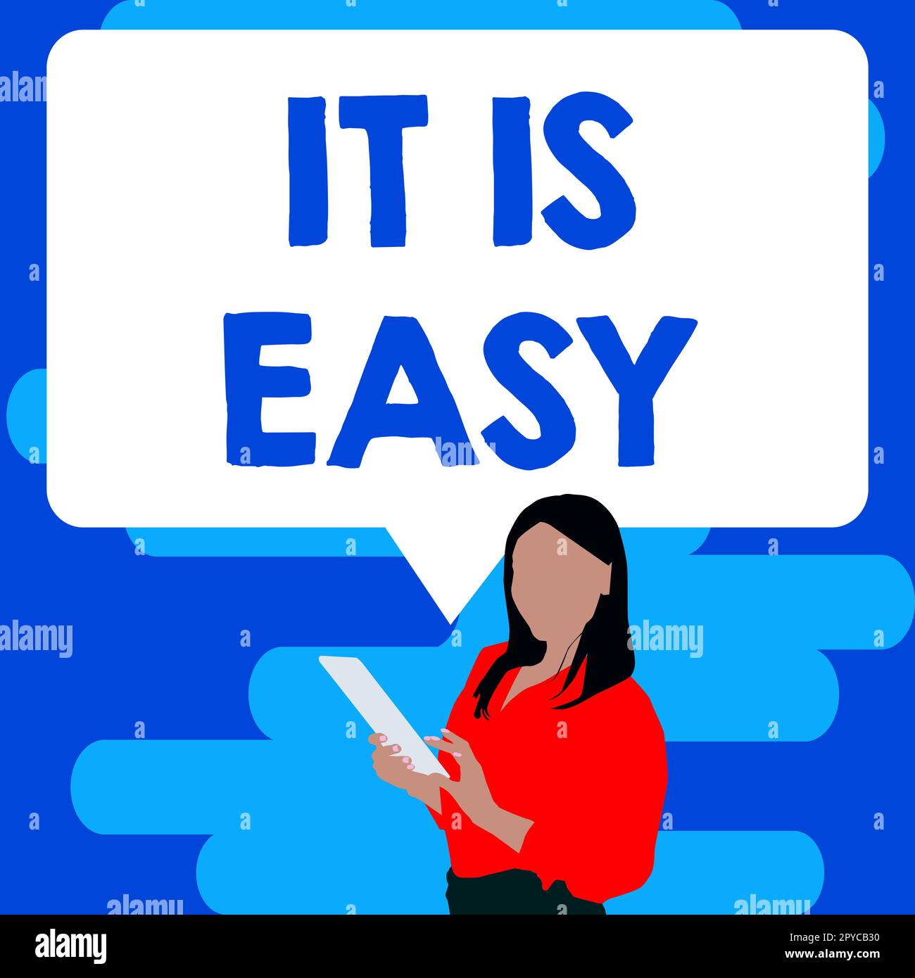 Text caption presenting It Is Easy. Concept meaning clear simple not ...
