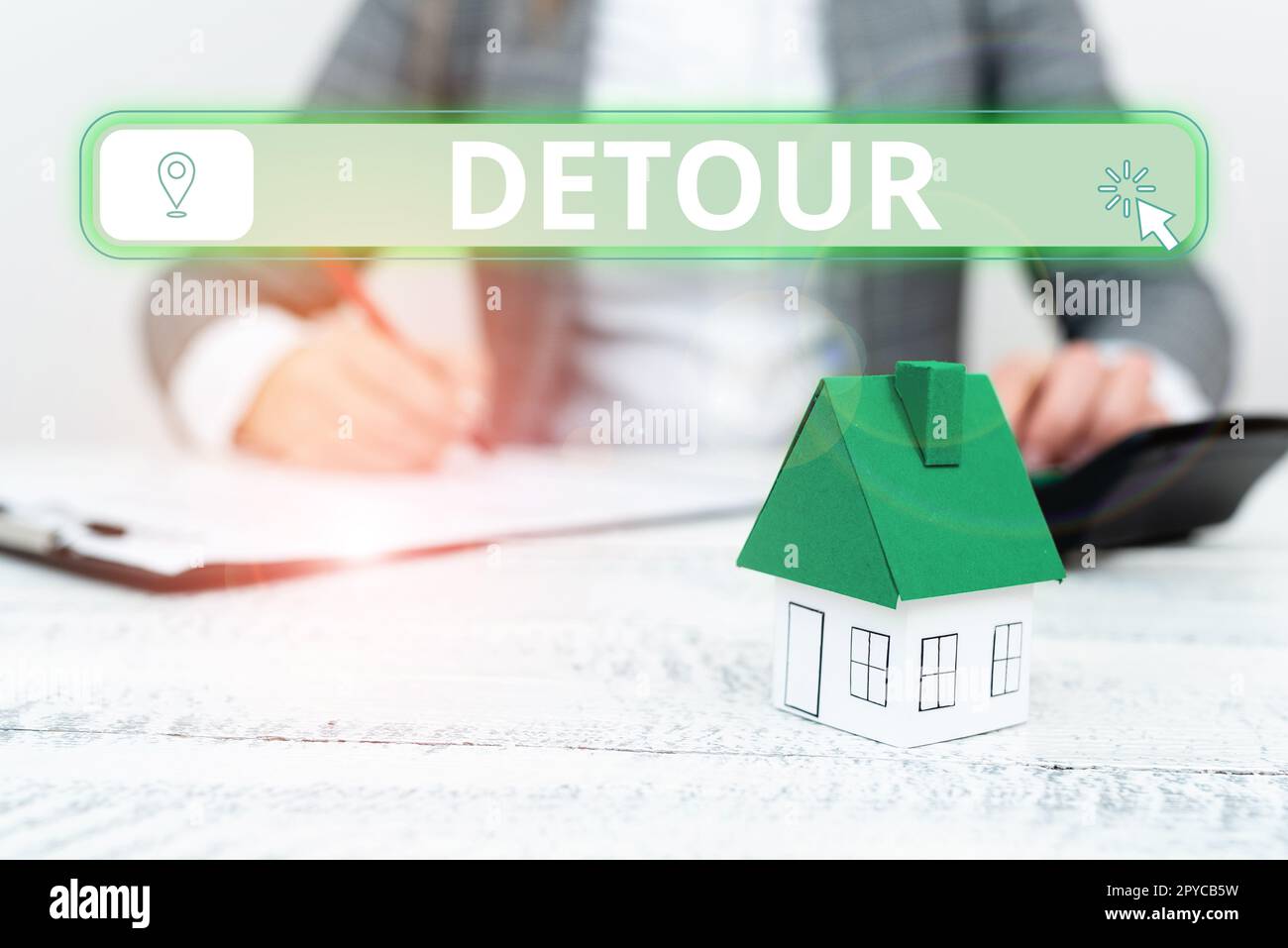 Inspiration showing sign Detour. Conceptual photo long or roundabout ...