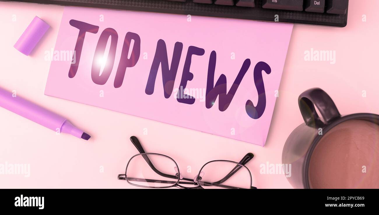 Text caption presenting Top News. Business idea information that is ...