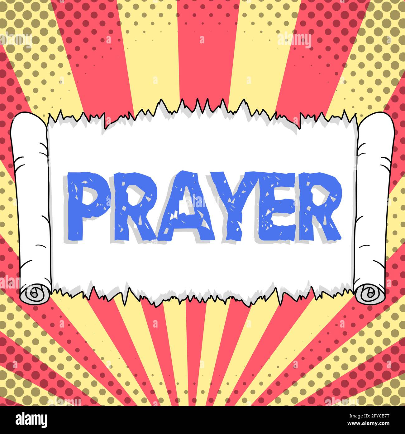 Text caption presenting Prayer. Word Written on solemn request for help ...