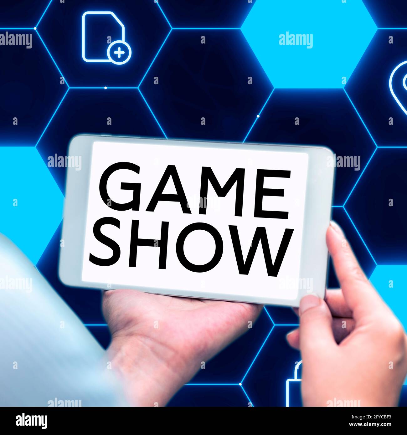 Sign displaying Game Show. Concept meaning Program in television or ...