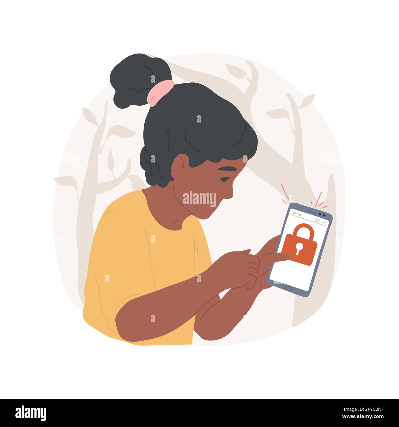 Remote device blocking isolated cartoon vector illustration. Teen has ...