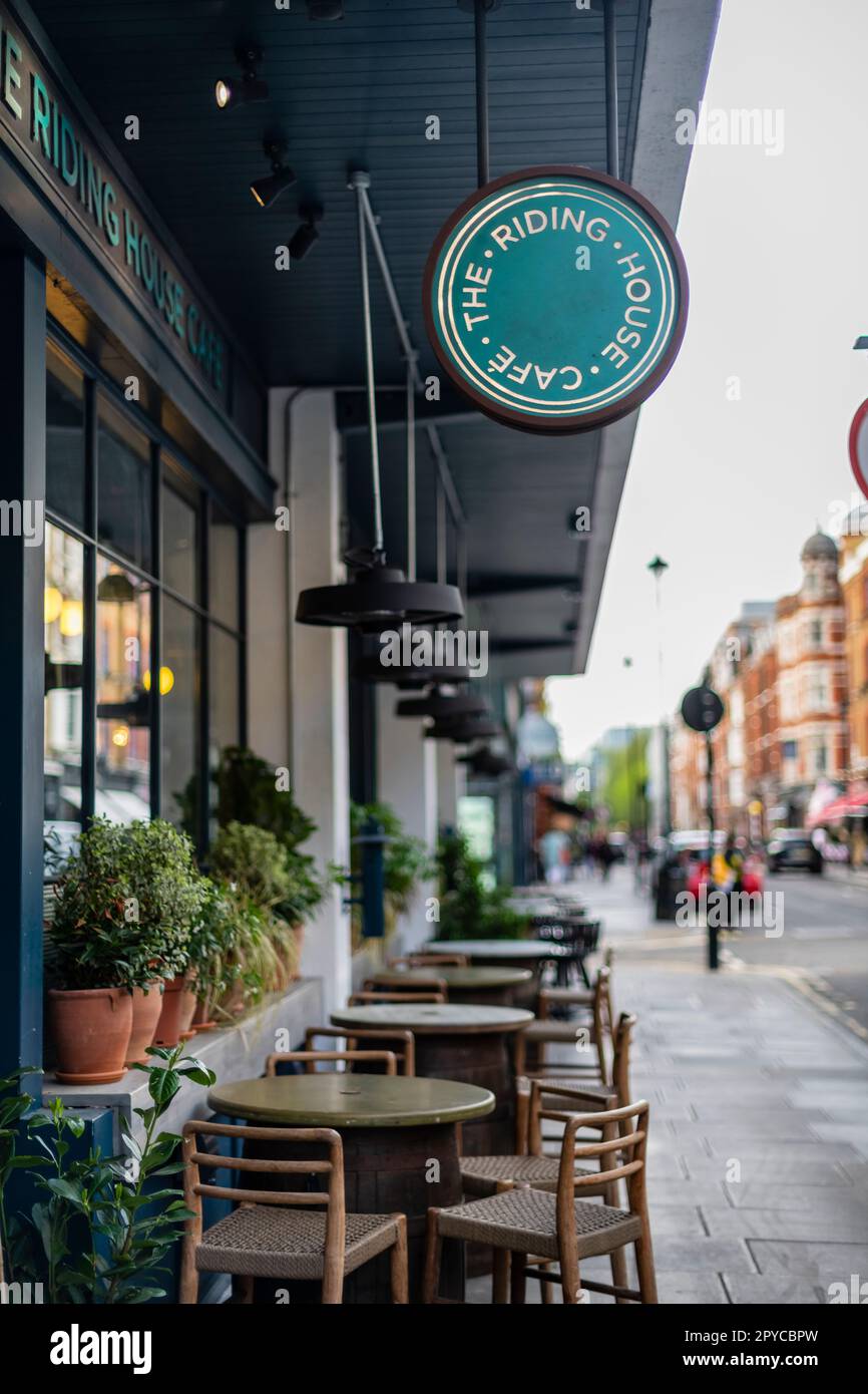 The riding house café London the popular eatery in central London Stock ...