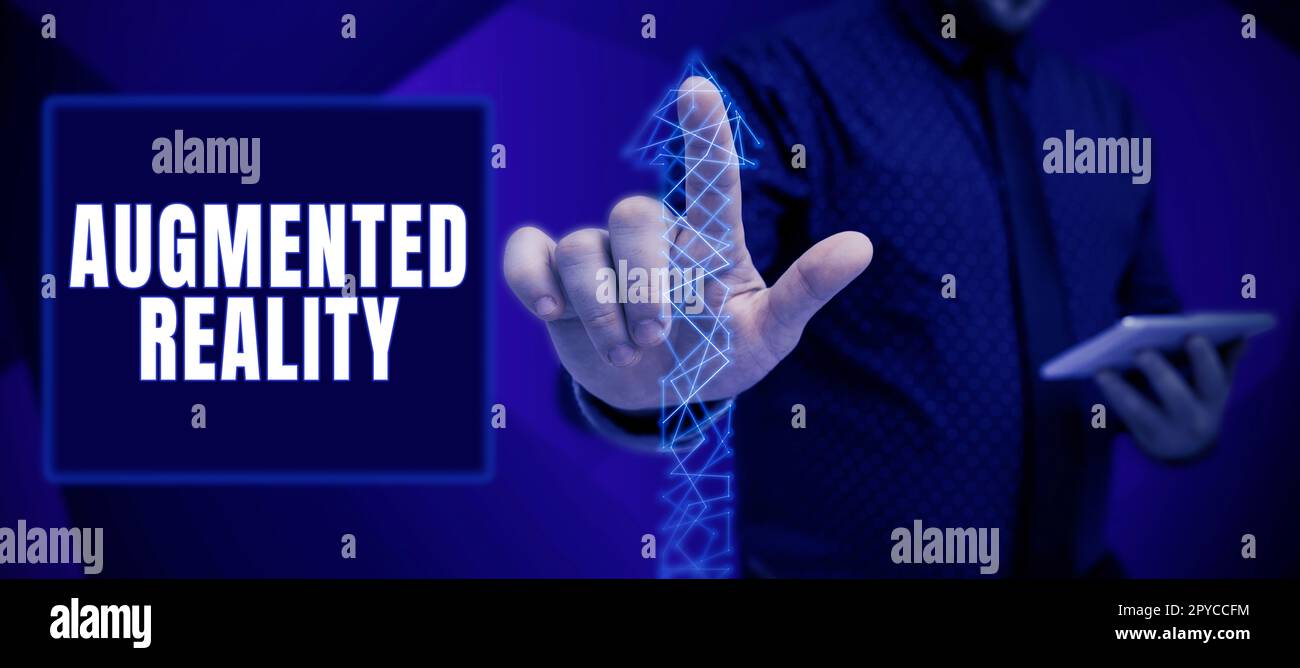 Text showing inspiration Augmented Reality. Business overview ...