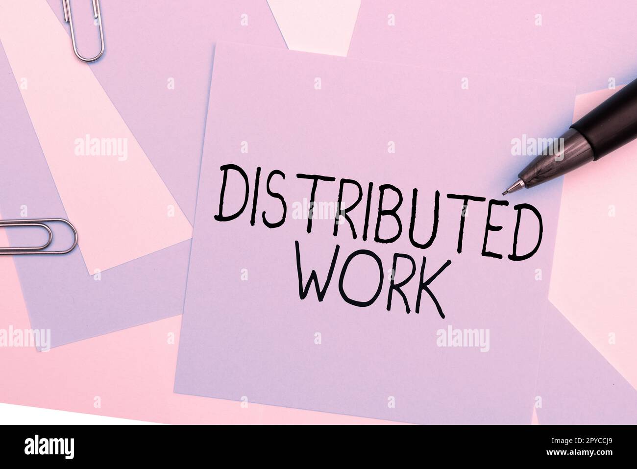 Conceptual display Distributed Work. Business concept practiced by enterprises using network ...