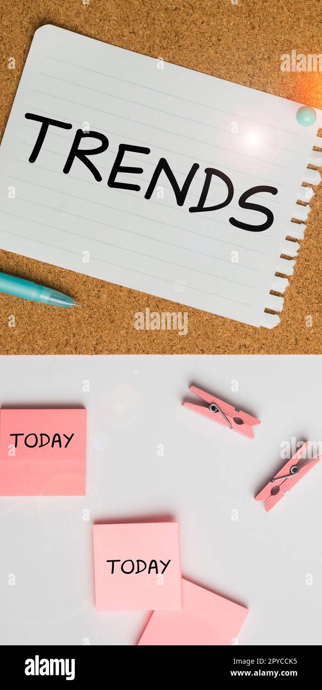 Inspiration showing sign Trends. Word for general direction in which ...