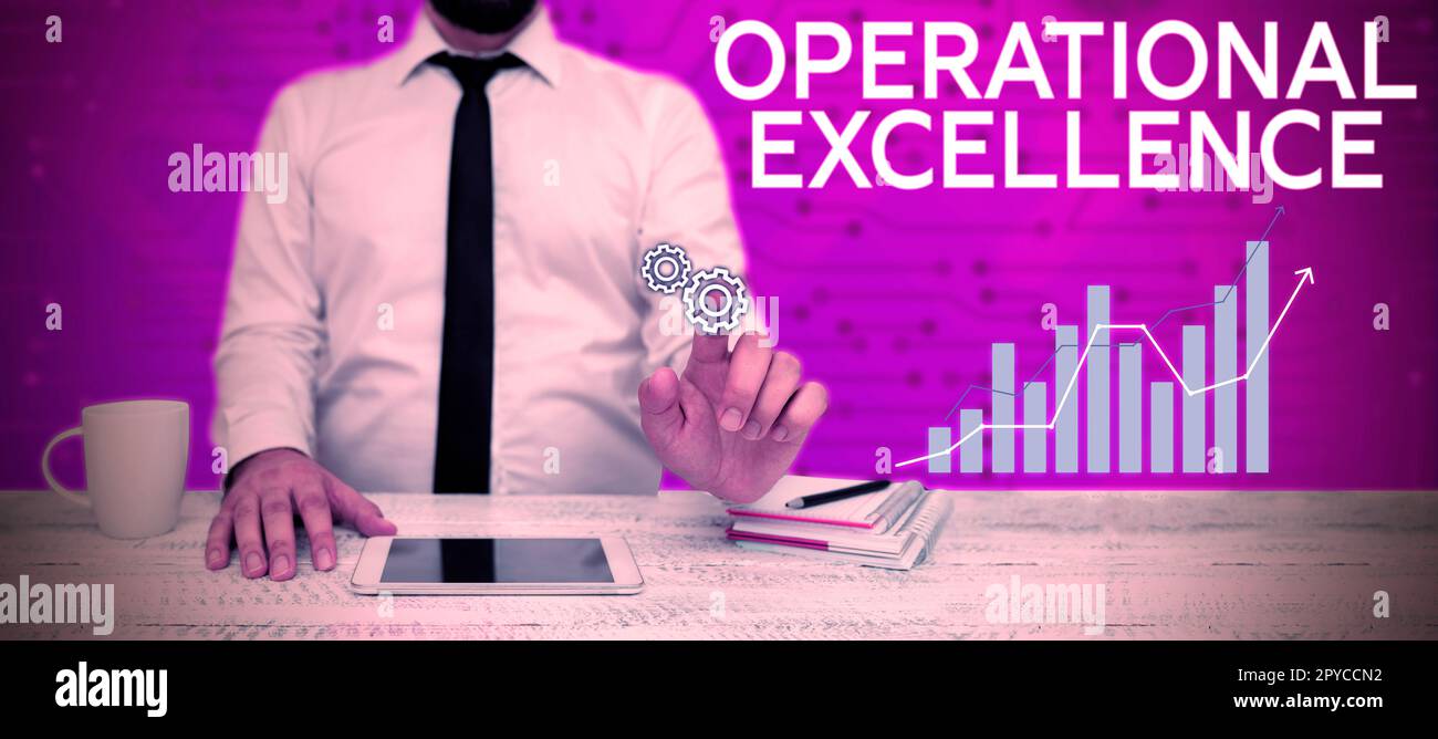 Text caption presenting Operational Excellence. Business showcase ...
