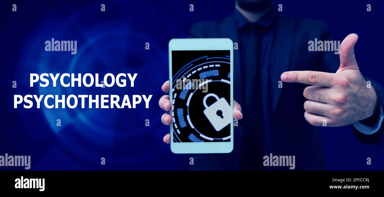 Text sign showing Psychology Psychotherapy. Internet Concept use of a ...