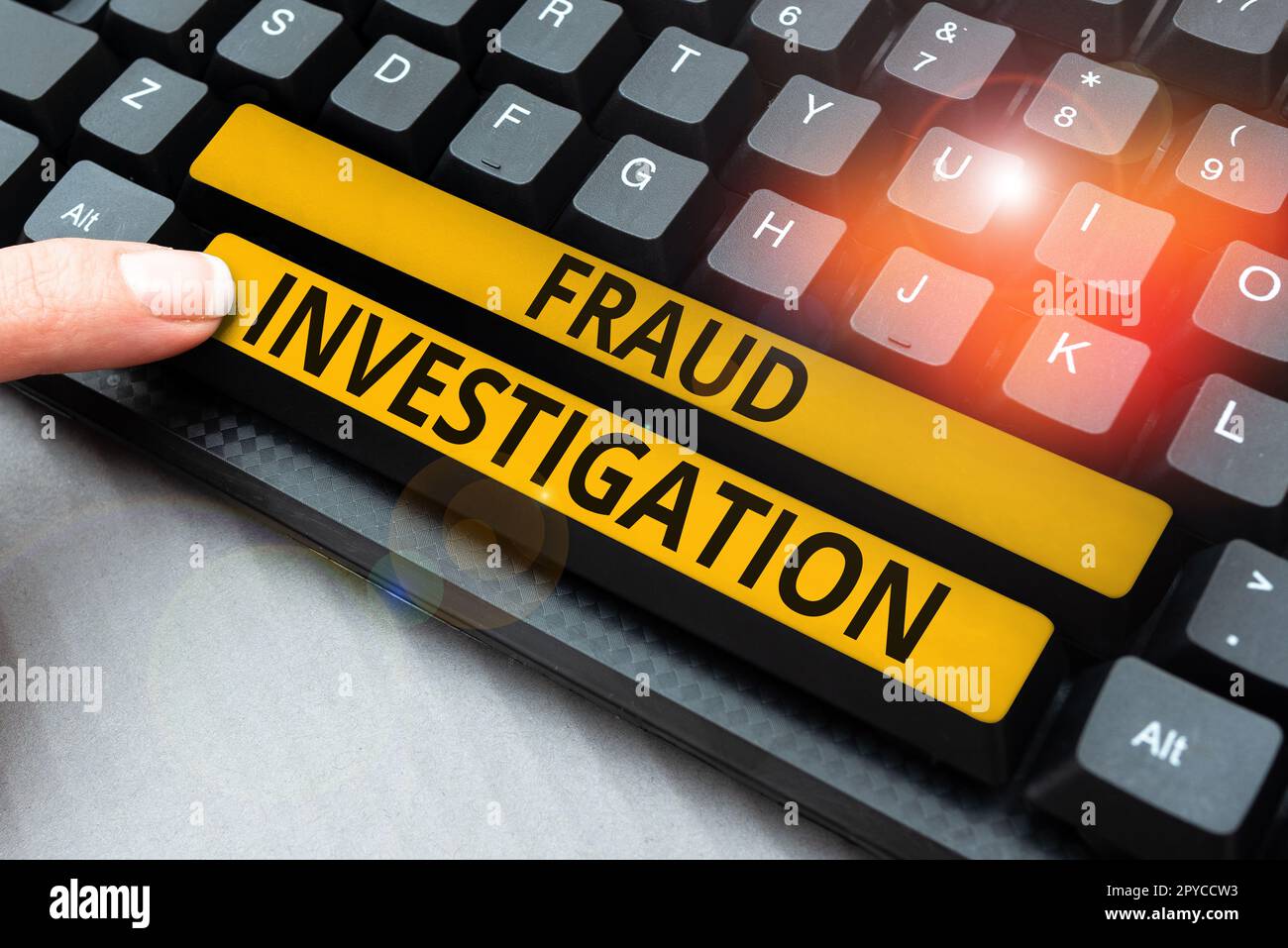 Text caption presenting Fraud Investigation. Conceptual photo process ...
